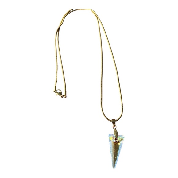 Swarovski | Jewelry | Swarovski Gold Necklace With Modern Pendant ...
